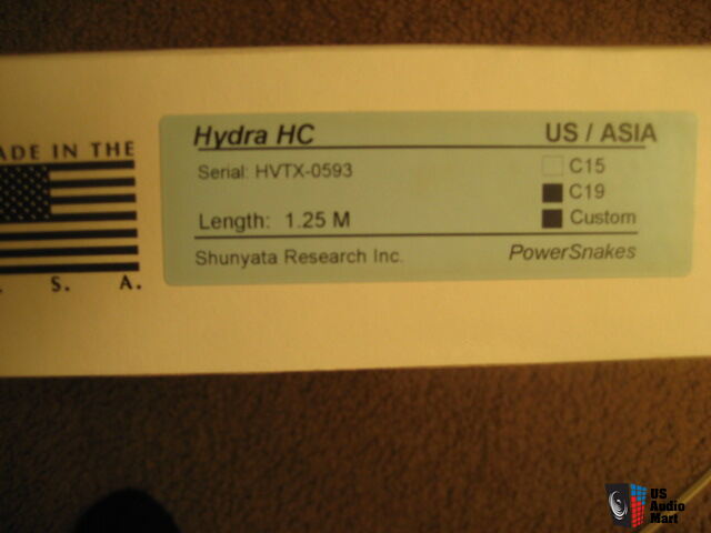 Shuyata Research Hydra HC 1.25 Meter Power Cable / Cord with 20 Amp For ...